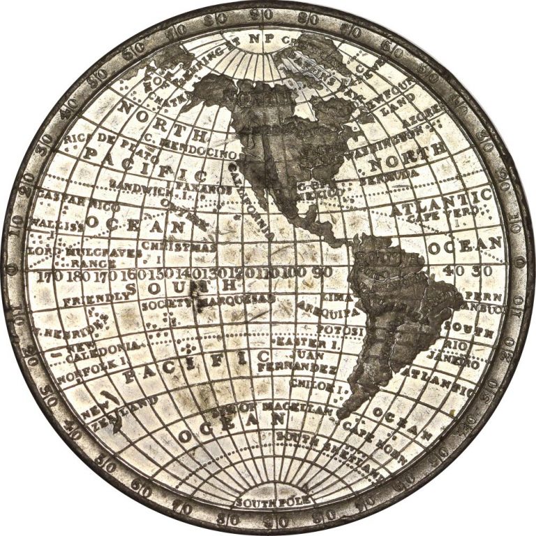 Great Britain Map of the World Medal 1820 By T Halliday Rare